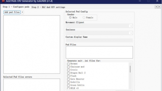 侠盗猎车手系列 一键轻松制作自己的人物oiv安装包，Add Peds OIV Generator v1.4.1 Mod 1.4 下载 | 3DM Mod站