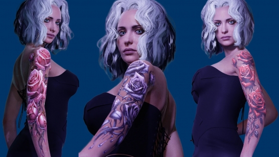 赛博朋克2077 滴水玫瑰纹身V2-FemV-VTK Mod 1.0.0 下载 | 3DM Mod站