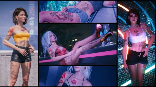 赛博朋克2077 时尚花朵纹身V2-VTK-KSUV Mod 1.0.0 下载 | 3DM Mod站